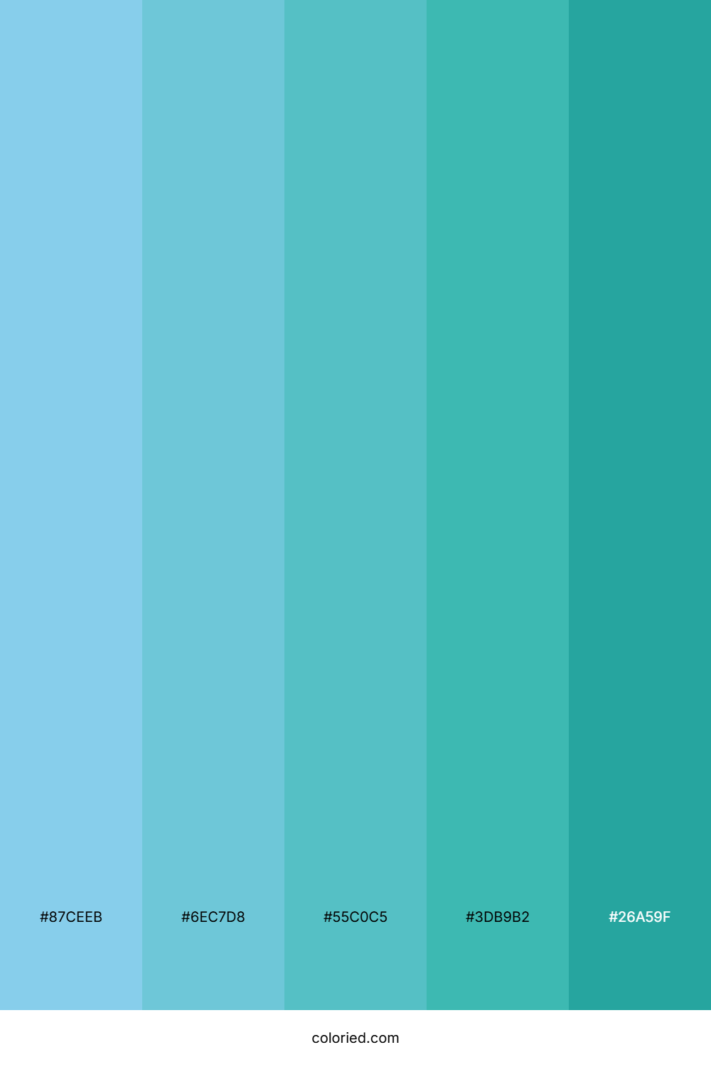 Sky Blue to Teal Color Palette
